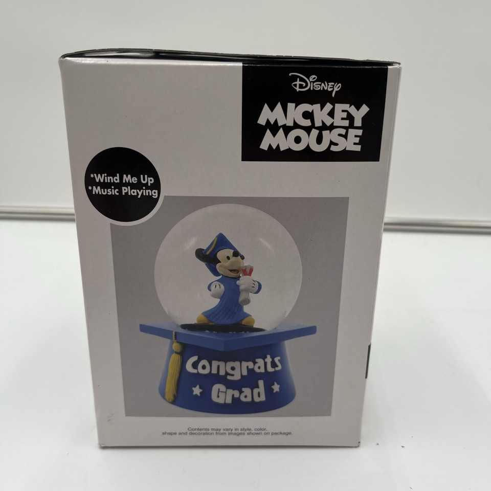 Disney Mickey Mouse Graduation Musical Water Globe “Congrats Grad ...