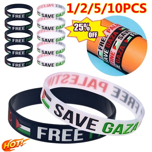 1/10xGaza Free Palestinian Wristband Silicone Wrist Band Palestine ...
