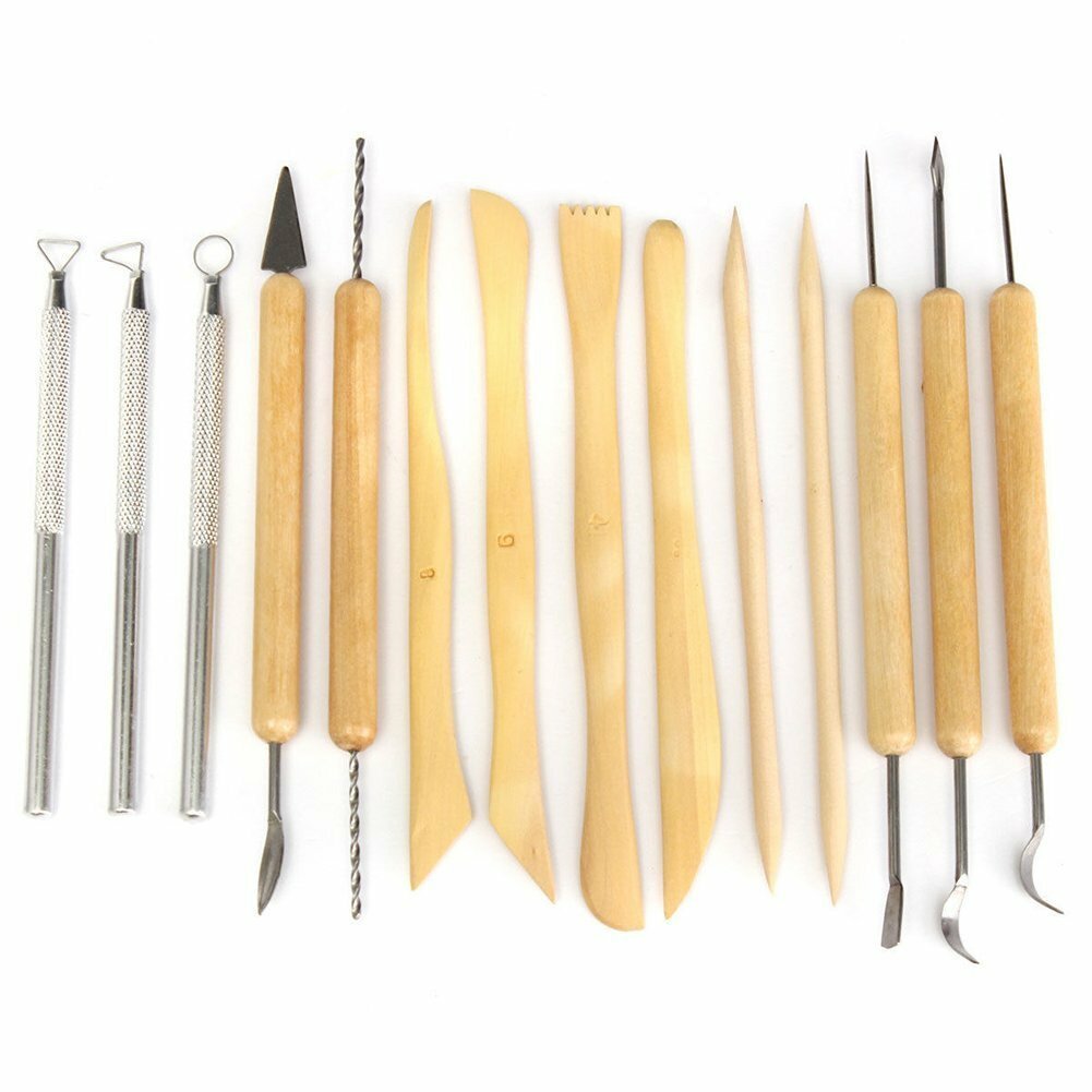 14pcs Clay Sculpting Wax Carving Pottery Tools Polymer Ceramic Modeling ...