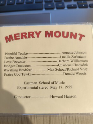 Live Opera Recording CD -862 1955 Merry Mount Johnson Zarbatany ...