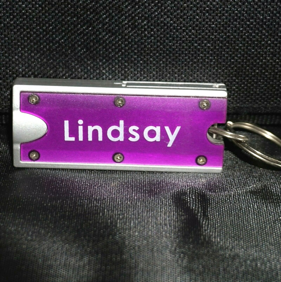 Personalized Keychain Light Up Key Ring Choose Name Colorful Mini Flash ...