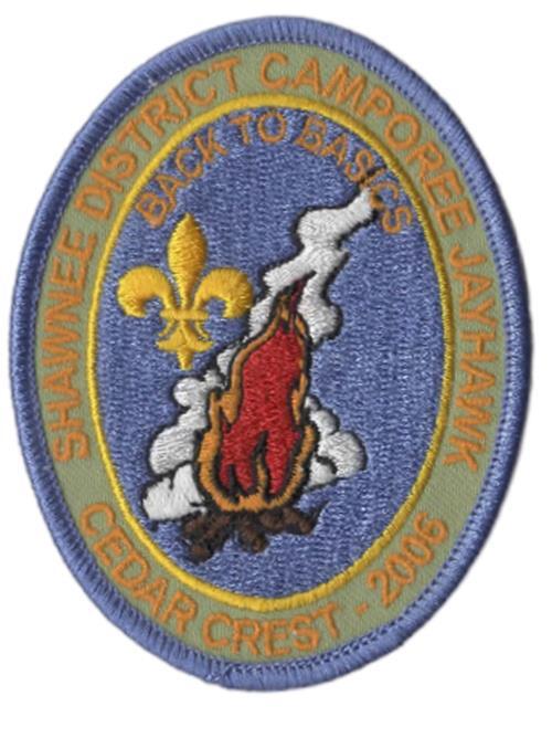 2006 Cedar Crest Shawnee District Camporee Jayhawk BSA Patch BL Bdr ...