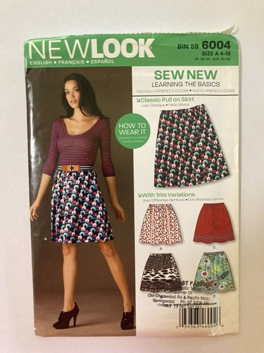 New Look 6004 Sewing Pattern - 4-16 - Ladies Skirts - Uncut | eBay
