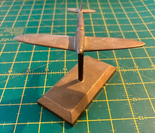 A Brass Spitfire WW11 Aircraft Model Plane With Stand | eBay UK