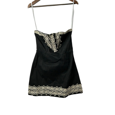 NWT Boutique Mud Pie Black Blakely Strapless Dress Gold Lace medium ...