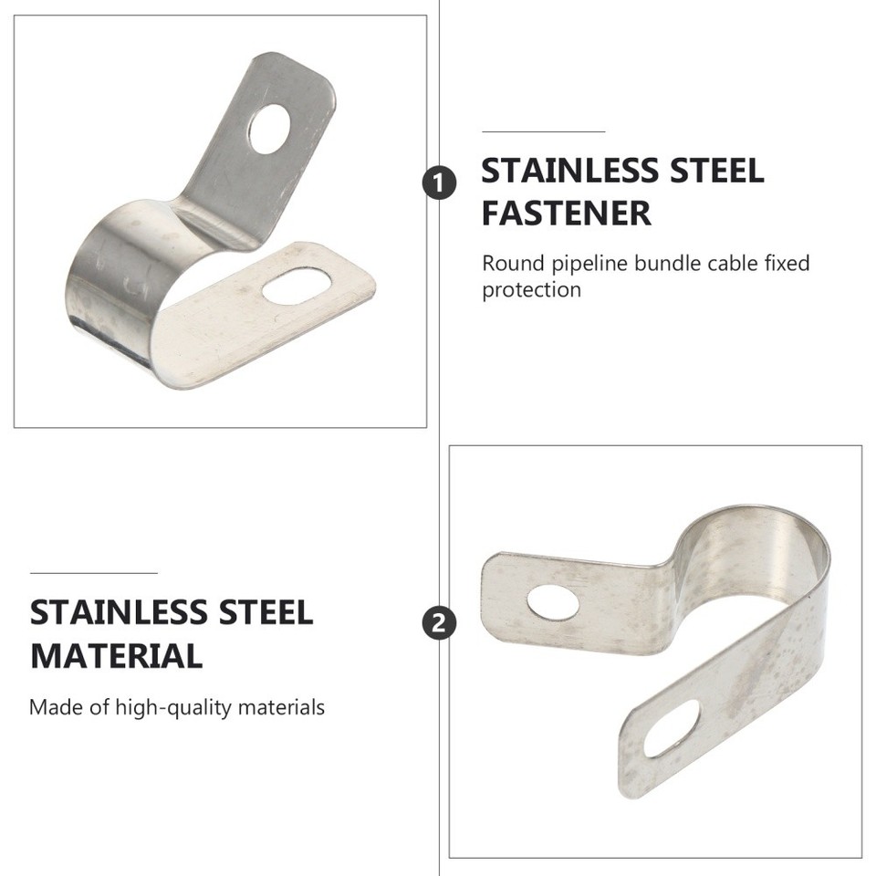 Set of 2 Cable Clamp Fixing Buckle Wire Wall Clips Metal Type Clamps | eBay