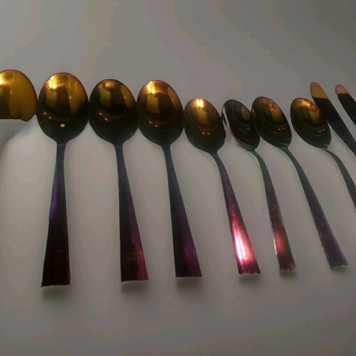 Cambridge 12 Piece Flatware Set Iridescent Rainbow Color | eBay