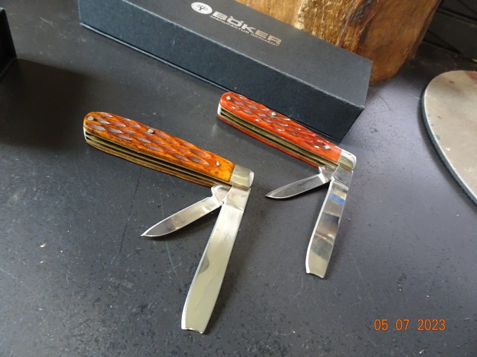 BOKER TREE BRAND 3.25" CLOSED RAZOR JACK BROWN BONE NEW STYLE OF A ...