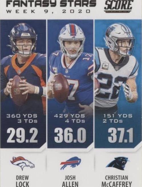 2021 Score - Fantasy Stars Josh Allen, Christian McCaffrey, Drew Lock # ...