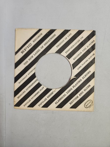 45 RPM 7" RECORD SLEEVES CO. SLEEVE 1 PACK SEE PHOTOS - Epic (SLV137 ...