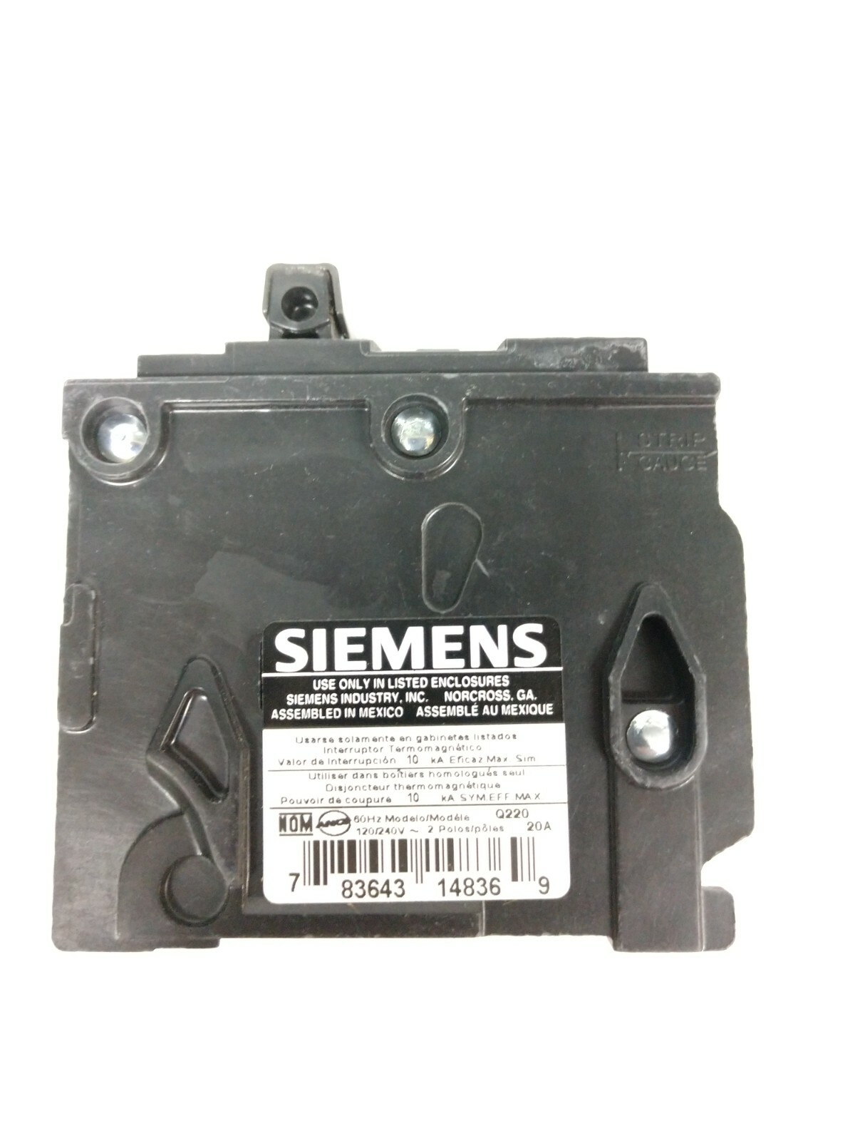 Siemens Q220 2-Pole 20-Amp 120/240V Plug-In Circuit Breaker ...