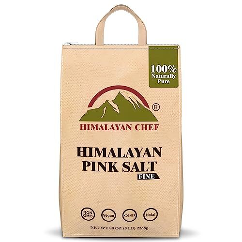 Himalayan Chef Pink Himalayan Salt, 5 lbs Bag, Unrefined and ...