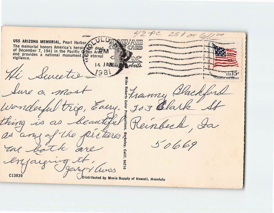 Postcard USS Arizona Memorial Pearl Harbor Hawaii USA | eBay