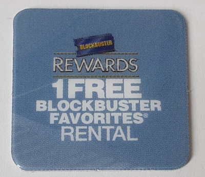 RARE 2007 Blockbuster Rewards 1 FREE FAVORITE RENTAL Card 1 1/8" X 1 1/ ...