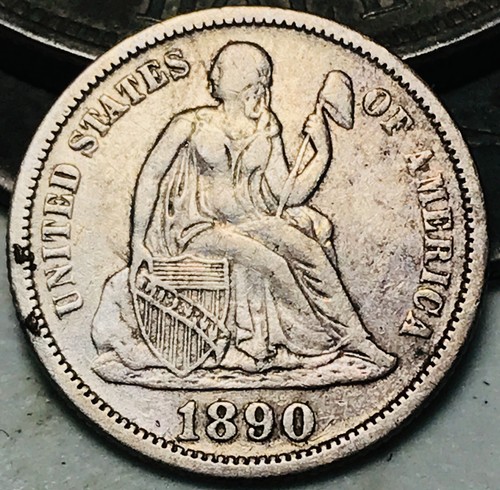 1890 Seated Liberty Dime 10c Ungraded Choice US Silver Coin CC25888 | eBay