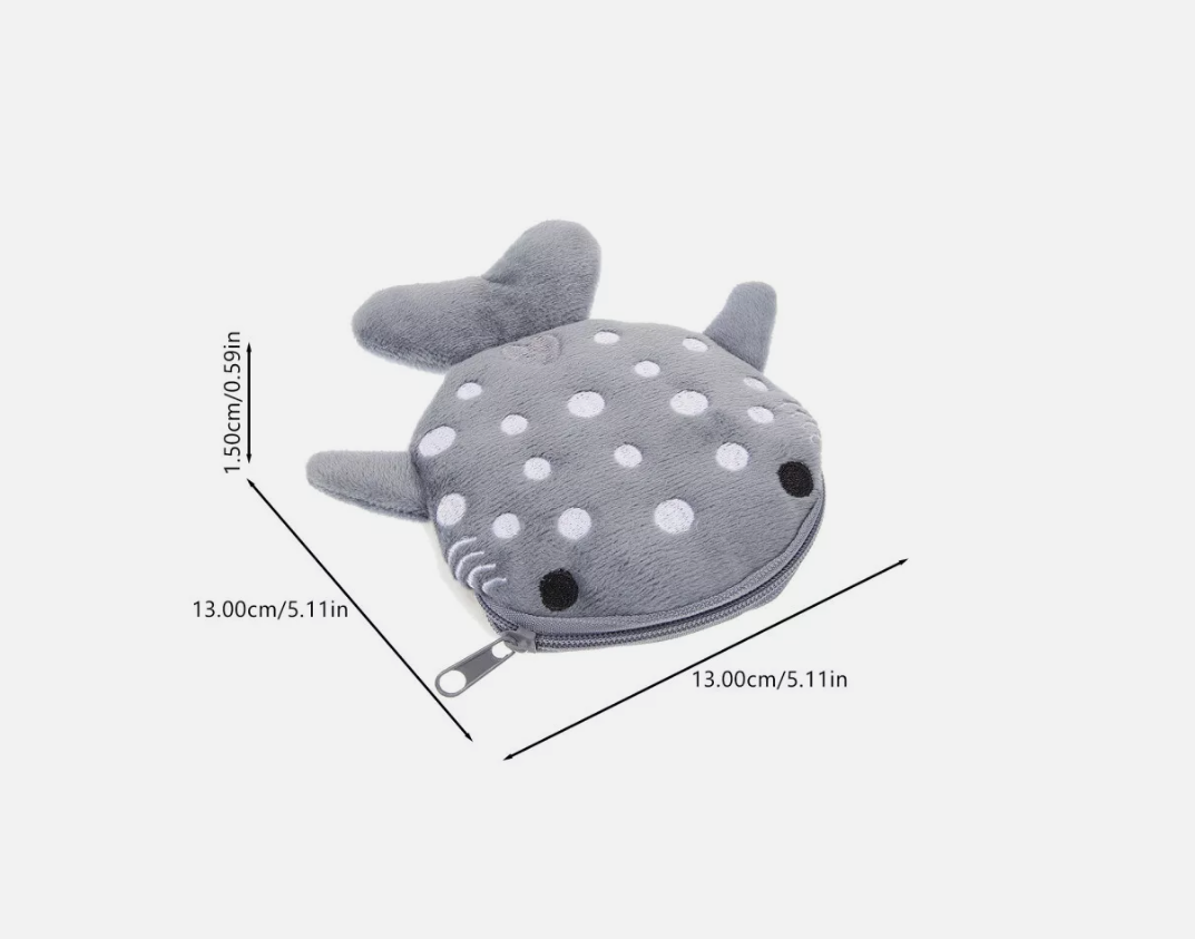Whale Shark Coin Purse Portable Plush Coin Bag Cute Key Earphone Pouch ...