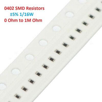 100PCS 0402 SMD/SMT Resistors ±5% 1/16W Range ( 0 Ohm to 1M Ohm ) | eBay