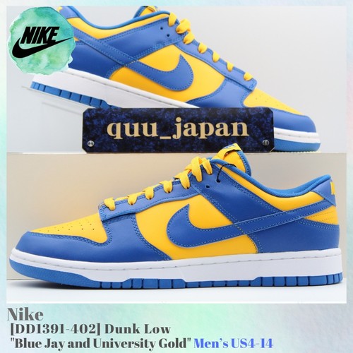 Nike Dunk Low Blue Jay and University Gold DD1391-402 Yellow Men's US4 ...
