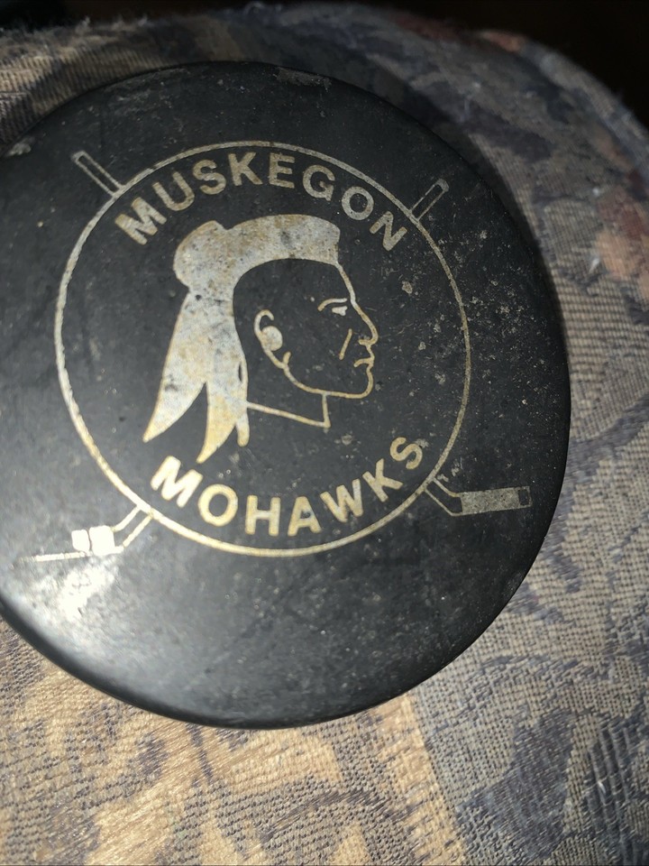 VINTAGE MUSKEGON MOHAWKS IHL GAME USED HOCKEY PUCK | eBay