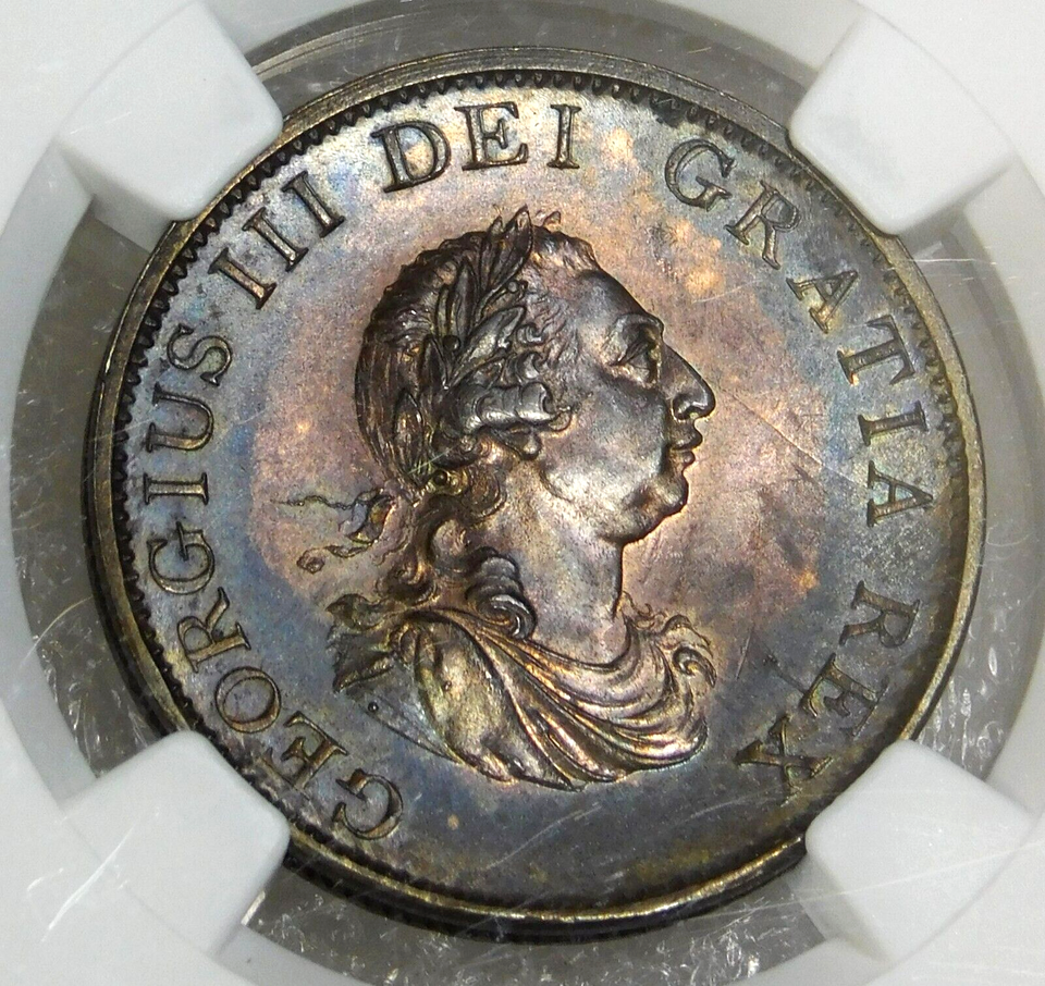 1799 GREAT BRITAIN 1/2 PENNY GEORGE III NGC MS63BN PQ Just Graded #E157 ...