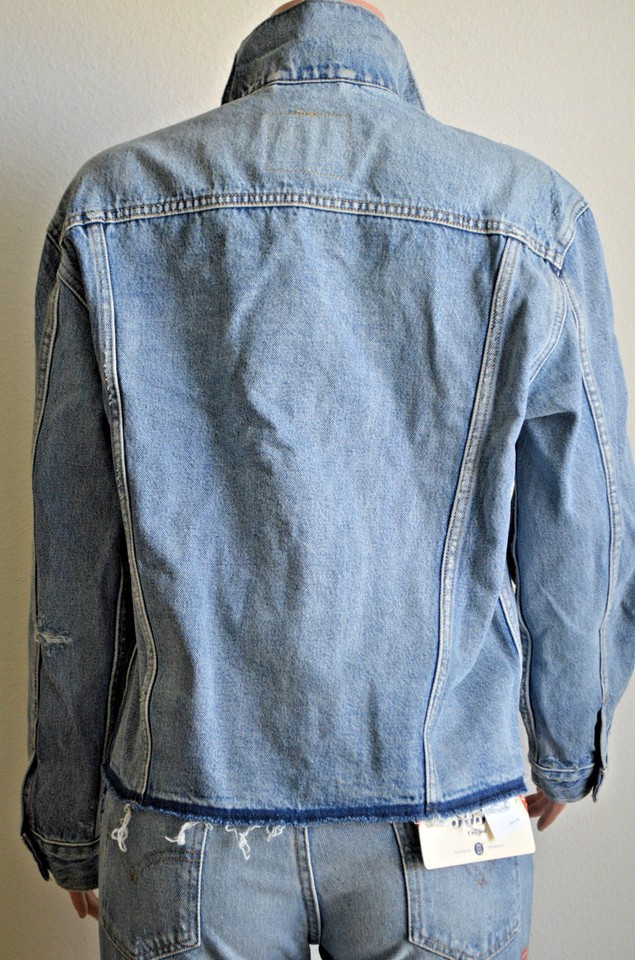 Levi's Ex-Boyfriend Trucker Jacket Indigo Memory Customized NWT ...