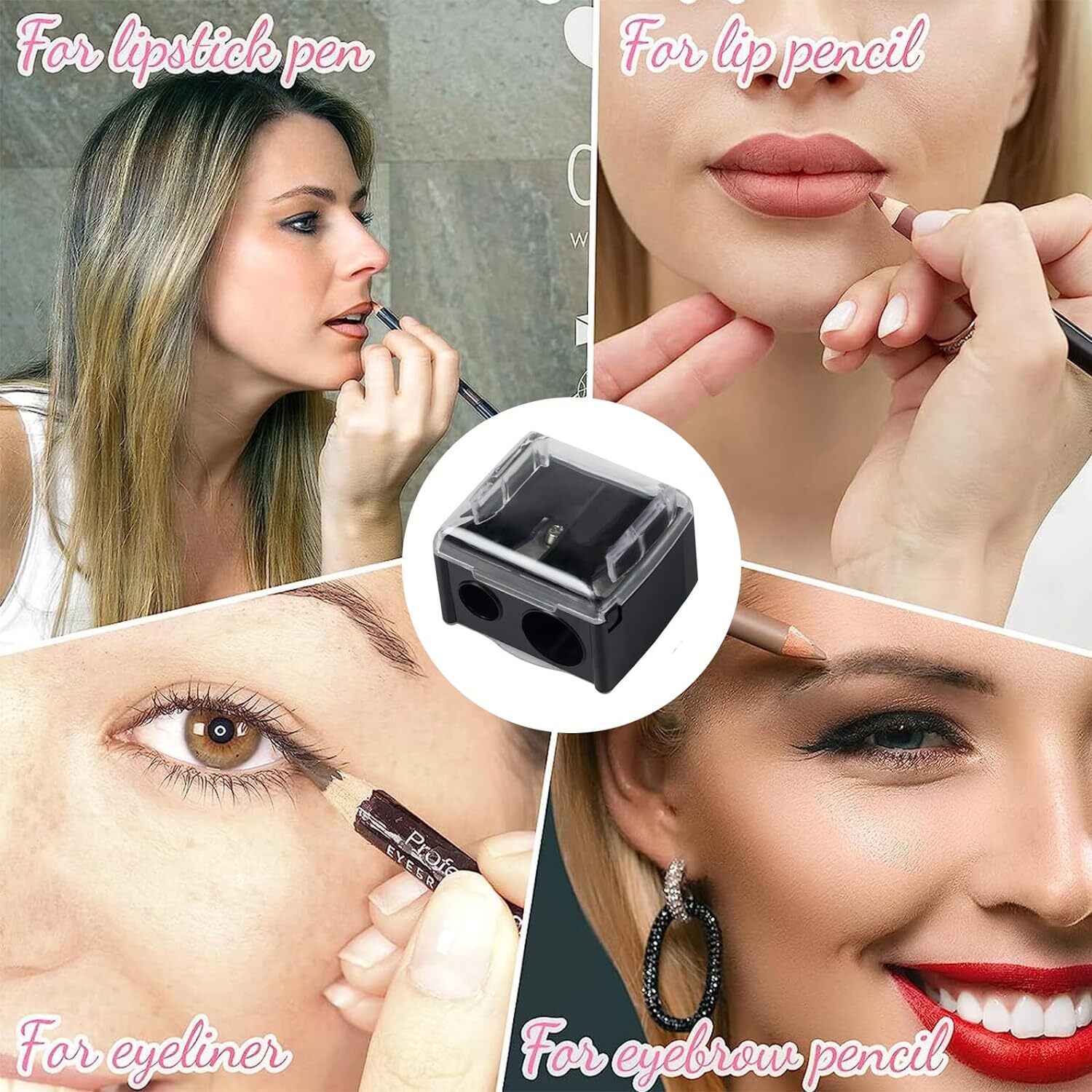 6Pcs Makeup Sharpener Duo Double Cosmetic Pencil Eyeliner Lip Eye Liner ...