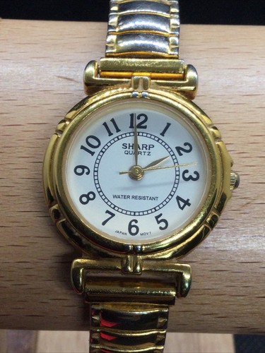 Sharp Ladies Quartz Watch 6” Two Tone Band 25mm Case | eBay