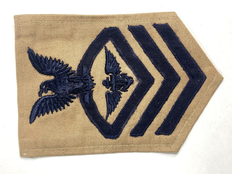 WW2 USN US Navy CPO Chief Petty Officer Enlisted Pilot Rank Rate Tan | eBay