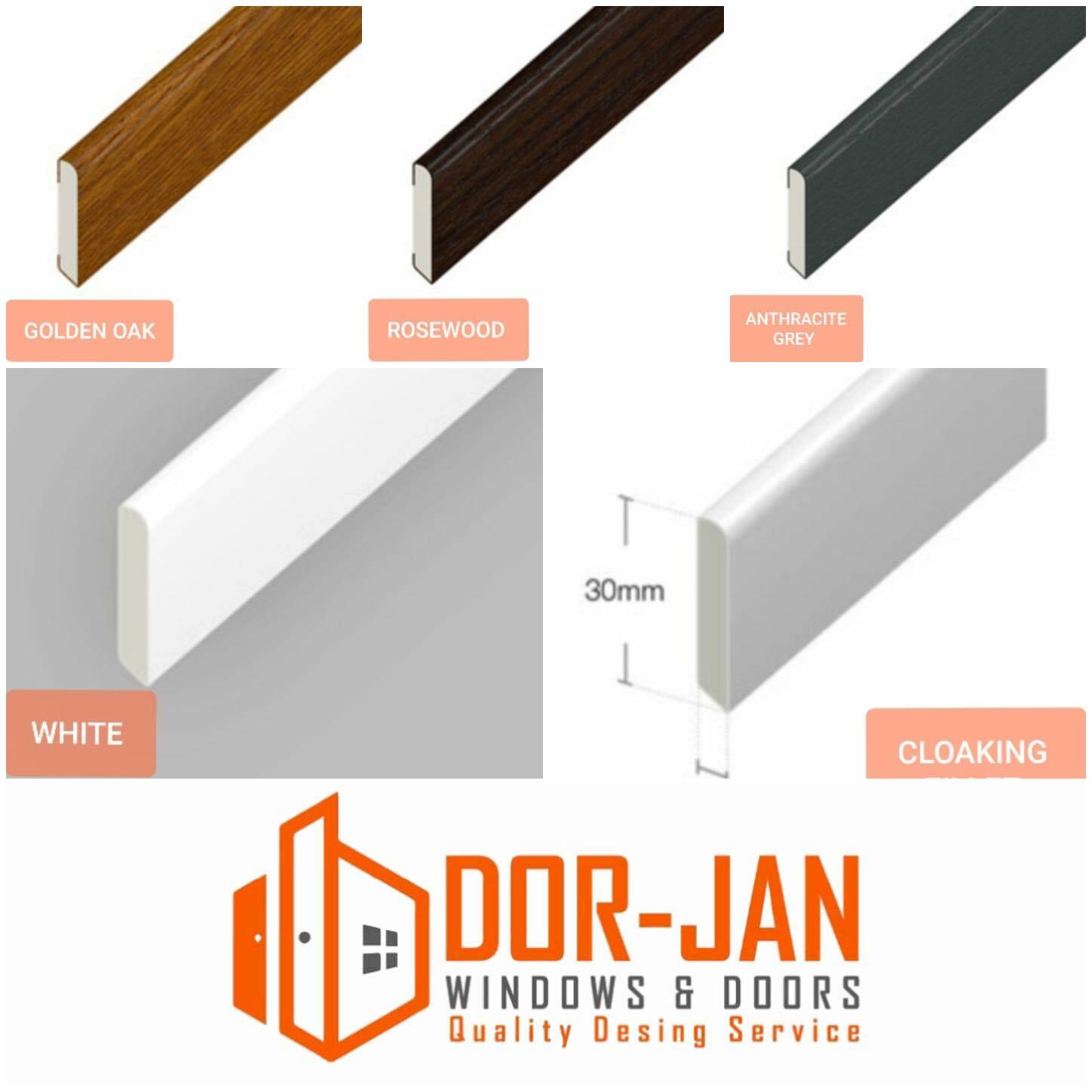 5m x 30mm White UPVC Plastic Trim Cloaking Fillet Window Bead COILED ...