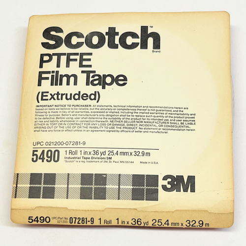 Scotch® Brand Industrial Tape - 3M® 5490 - PTFE Extruded Film Tape, 1 ...