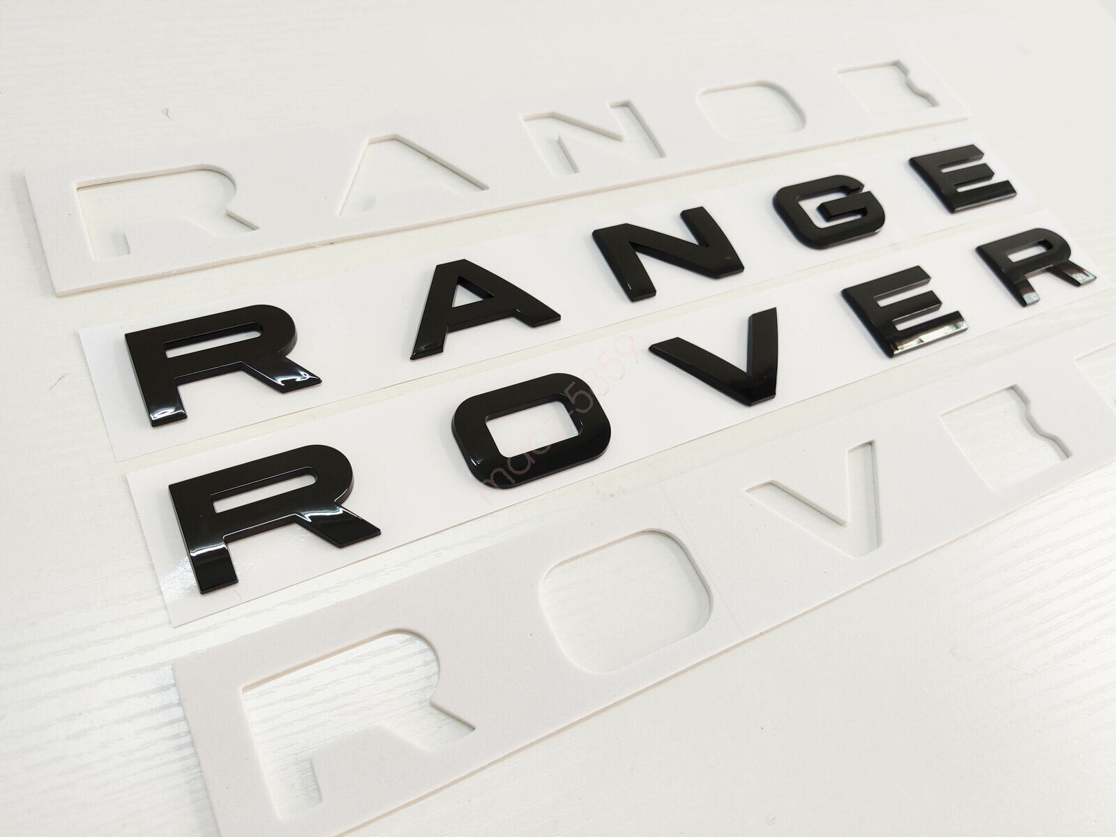 2 SETS GLOSS BLACK FOR RANGE ROVER HOOD BONNET REAR TRUNK STICKER DECAL ...