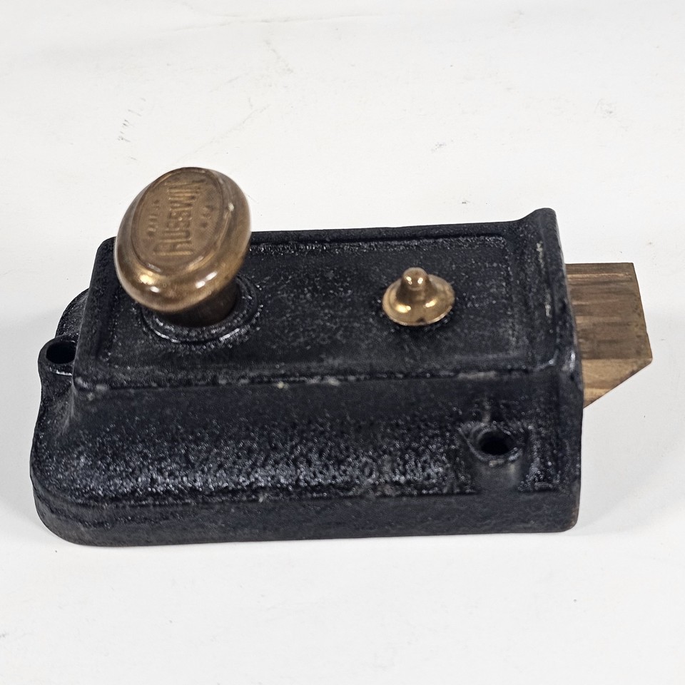 Vintage Russwin Cast Iron With Brass Thumb turn Deadbolt Door Lock Set ...