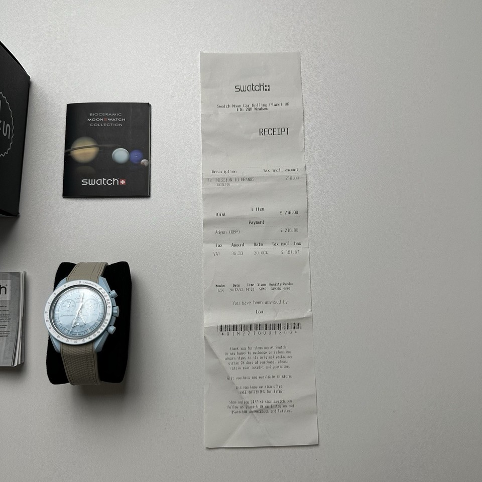 Swatch x Omega MoonSwatch Mission to Uranus – Box & Papers – No ...