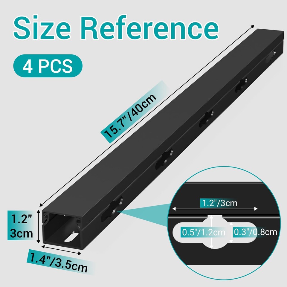 Cable Trunking - Magnetic Cable Management Under Desk with Upgraded ...