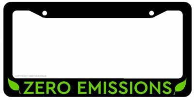 Zero Emissions Electric Car Vehicle EV Green Clean Energy License Plate ...