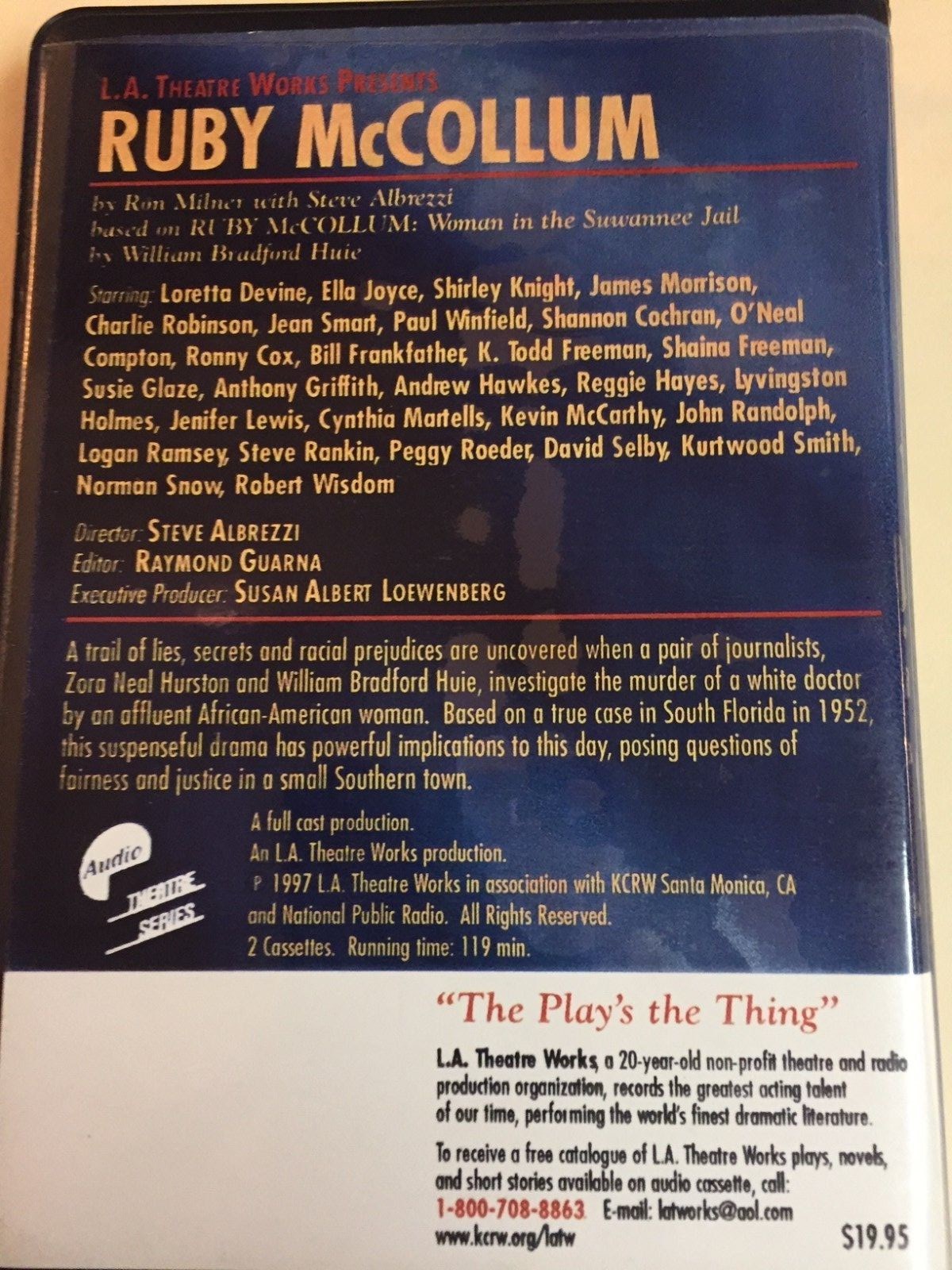 LA Theatre Works RUBY MCCOLLUM-2 cassettes by ron milner w/Steve ...