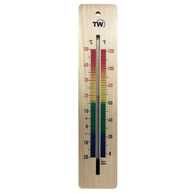 Large Wooden Room Thermometer - 380mm Multi Coloured Home Shed ...