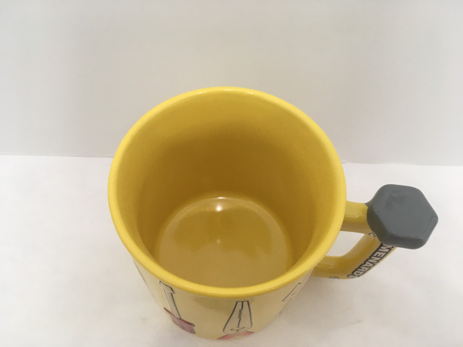 NEW Menards Collector Coffee Mug YELLOW Tool Patterns & Handle - Dish ...