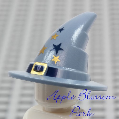 NEW Lego Minifig Sand BLUE WIZARD HAT Castle Gold Stars Sorcerer Witch ...