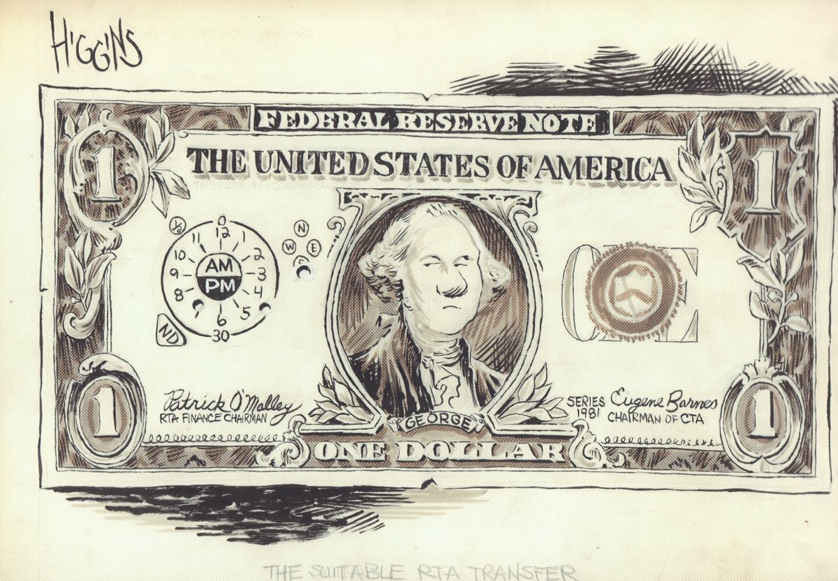 Cartoon One Dollar Bill