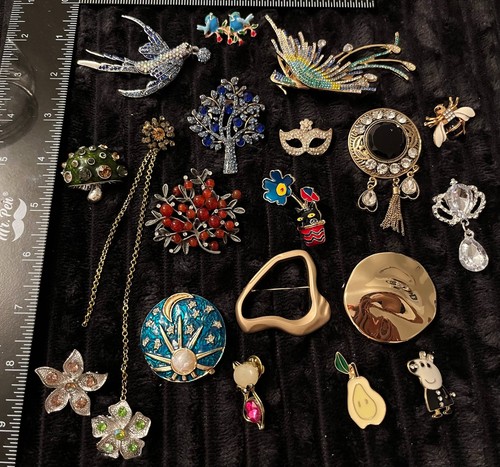 Lot of 20 Pcs Various brooches, Pins Vintage to Fashion Assorted Metal Materials | eBay