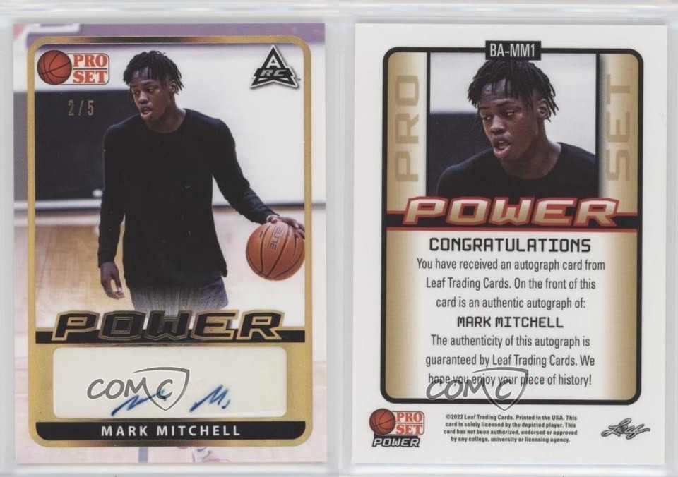 2021-22 Leaf Pro Set Power Base Gold Spectrum Foil 2/5 Mark Mitchell ...