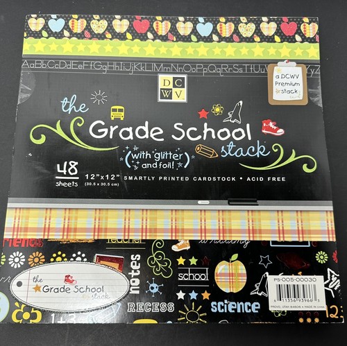 NEW DCWV Grade School Stack 48 Printed Scrapbook Sheets 12x12 Premium ...