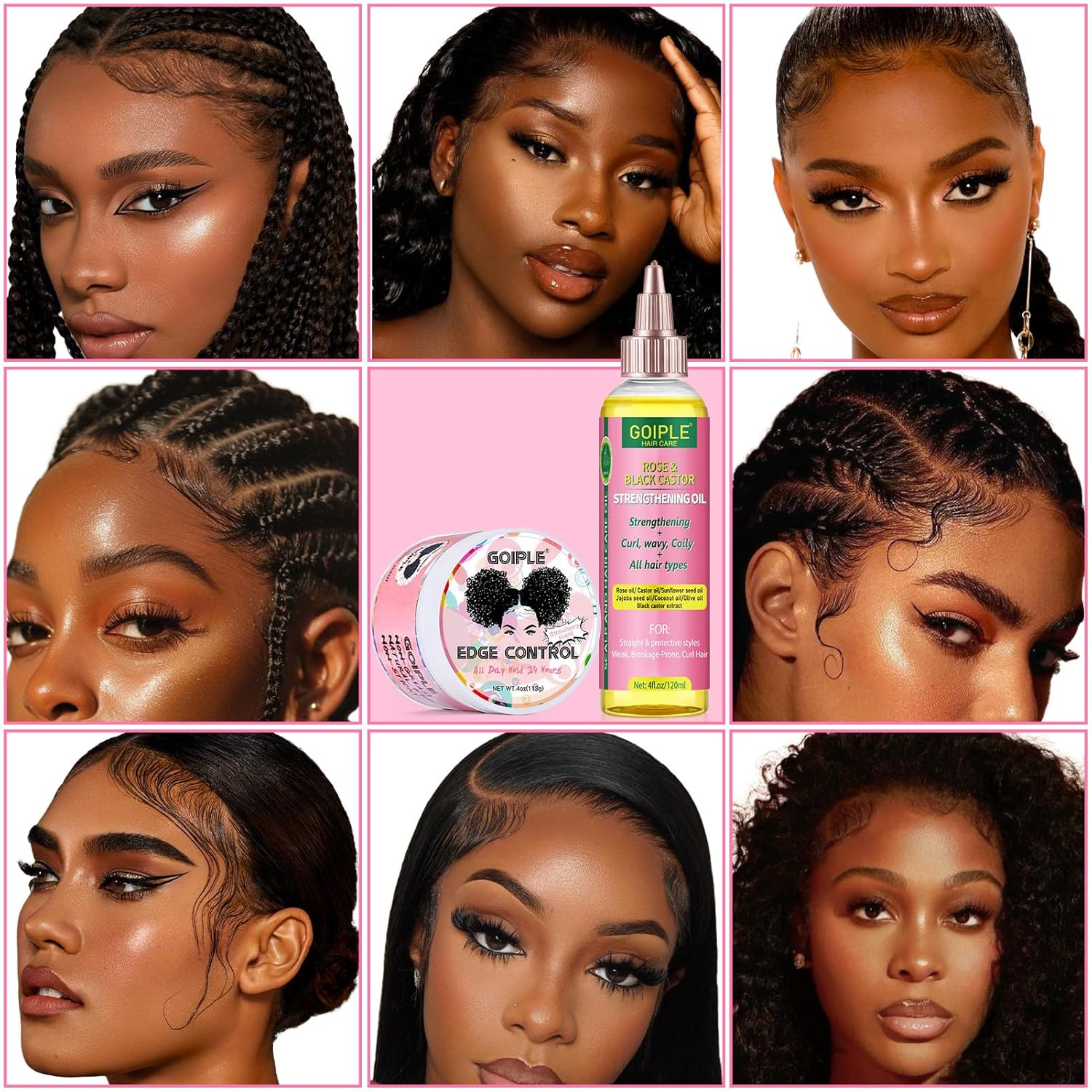 Edge Control Wax Strong Hold Non-Greasy Hair Styling Gel - Edge Wax No ...