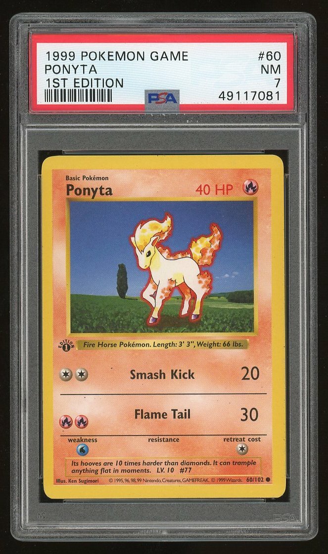 1999 Pokemon 1st Edition Shadowless Ponyta #60 PSA 7 | eBay