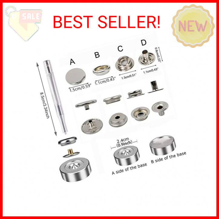 Snaps Kit for Boat Cover,Canvas Screws Snaps Buttons Tool Marine Grade ...