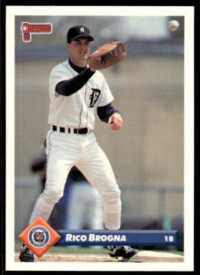 1993 Donruss Baseball Card Rico Brogna Detroit Tigers #41 | eBay