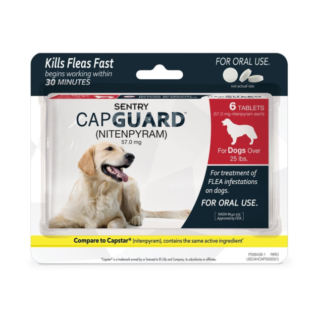 Sentry Capguard Oral Flea Control Medication for 11.4kg over Dogs - 6 ...