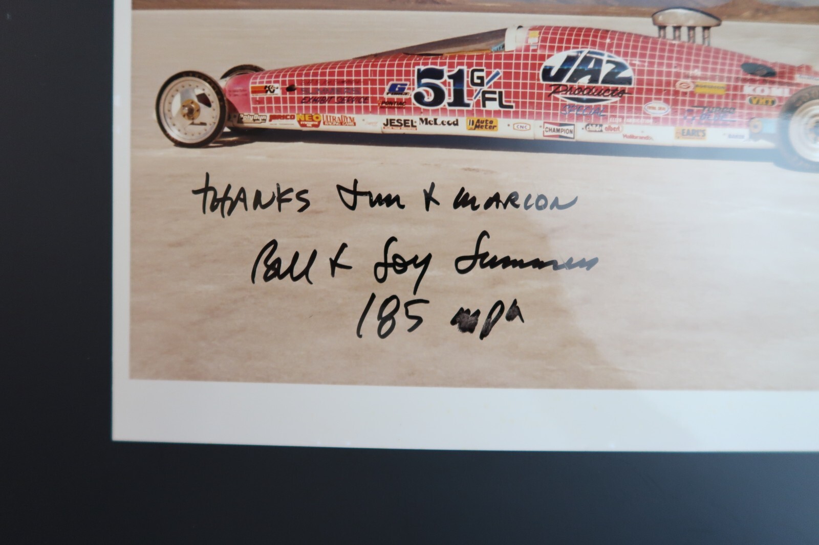 *Signed* Bill and Joy Summers 185 MPH Vintage Car Racing Photo 8" x 10 ...