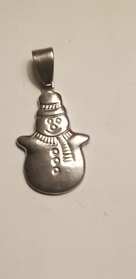 VINTAGE STERLING SILVER SNOWMAN PENDANT CHRISTMAS HOLIDAY | eBay